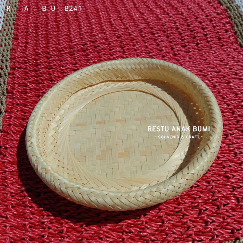 Jual (B241) Nampan Saji Bulat Anyaman Bambu D.30cm|Wadah Gelas|Loyang ...