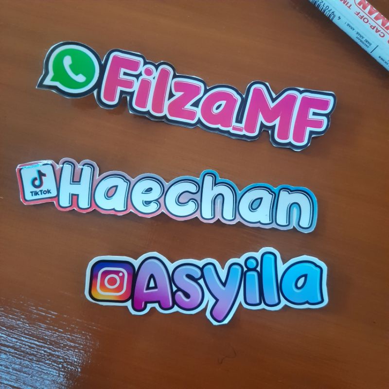 Jual Stiker Nama Akun Sosial Media sosmed stiker logo emblem custome ...
