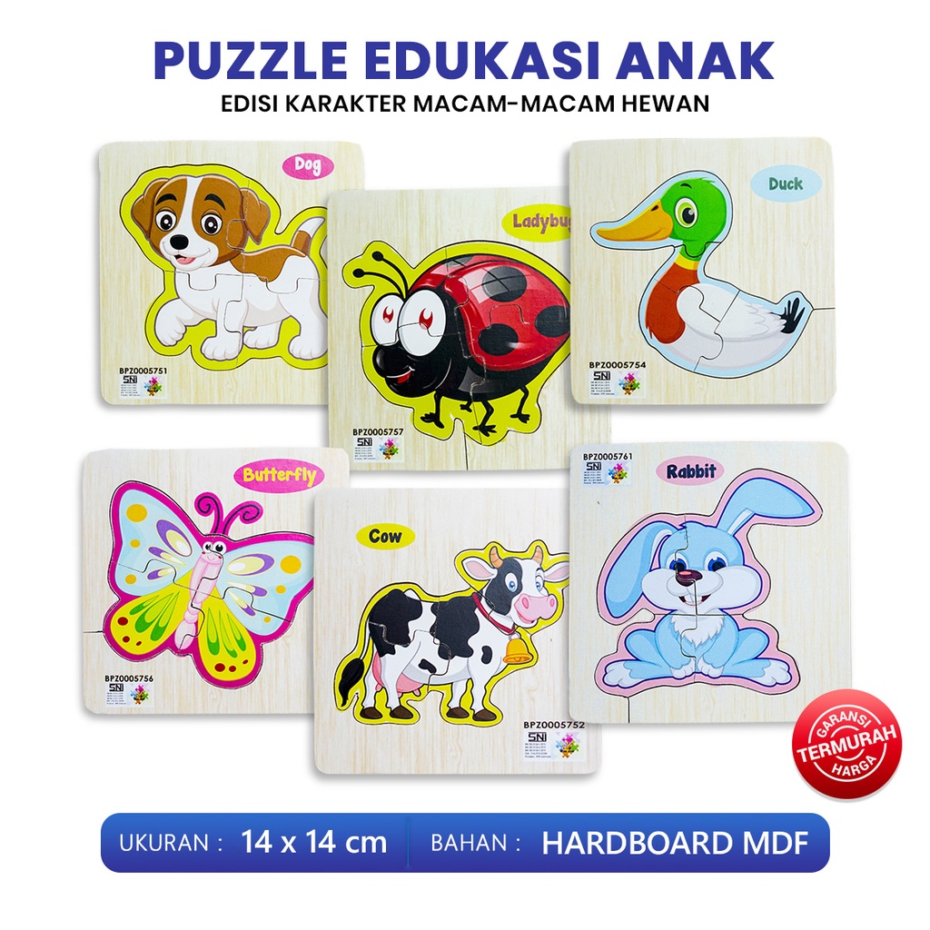 Jual Puzzle Edukasi Anak / Puzzle Kayu / Puzzle Anak Seri Hewan Dog ...
