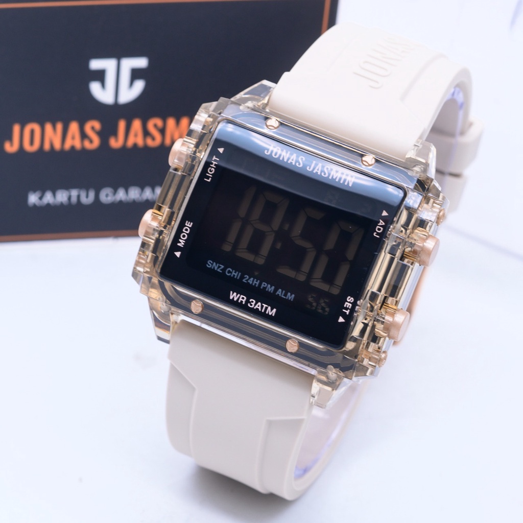 Jual (COD) JAM TANGAN WANITA DIGITAL JONAS JASMIN TALI RUBBER/KARET ...