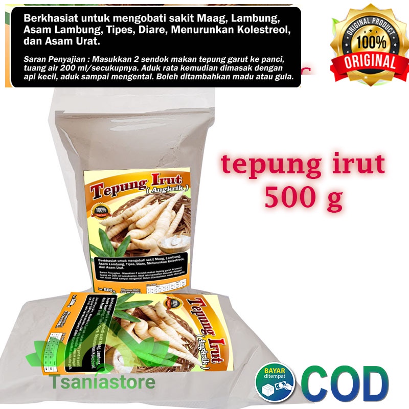 Jual tepung irut pati garut - obat maagh asam lambung - 500 gr | Shopee ...