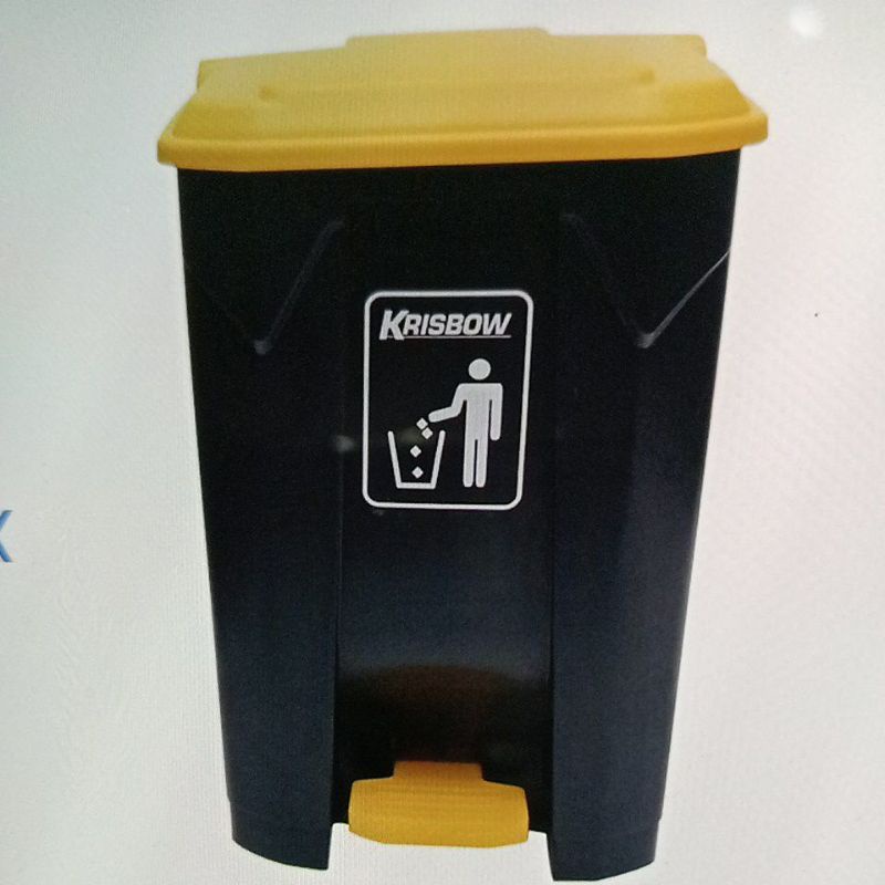 Jual Krisbow 50 Ltr Tempat Sampah Plastik Outdoor - kuning | Shopee Indonesia