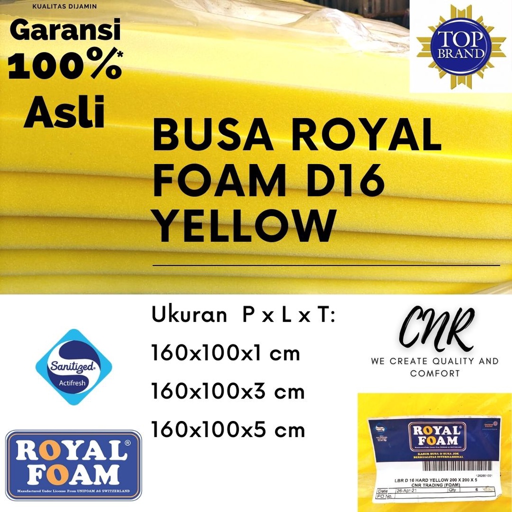 Jual Busa surpet yellow/green Royal Foam d16 uk.160x100x1cm ,3 cm, 5cm ...