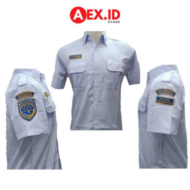 Jual AEX.ID Seragam pdh kemeja pdh asn kementerian dan dinas perhubungan putih pakaian dinas ...