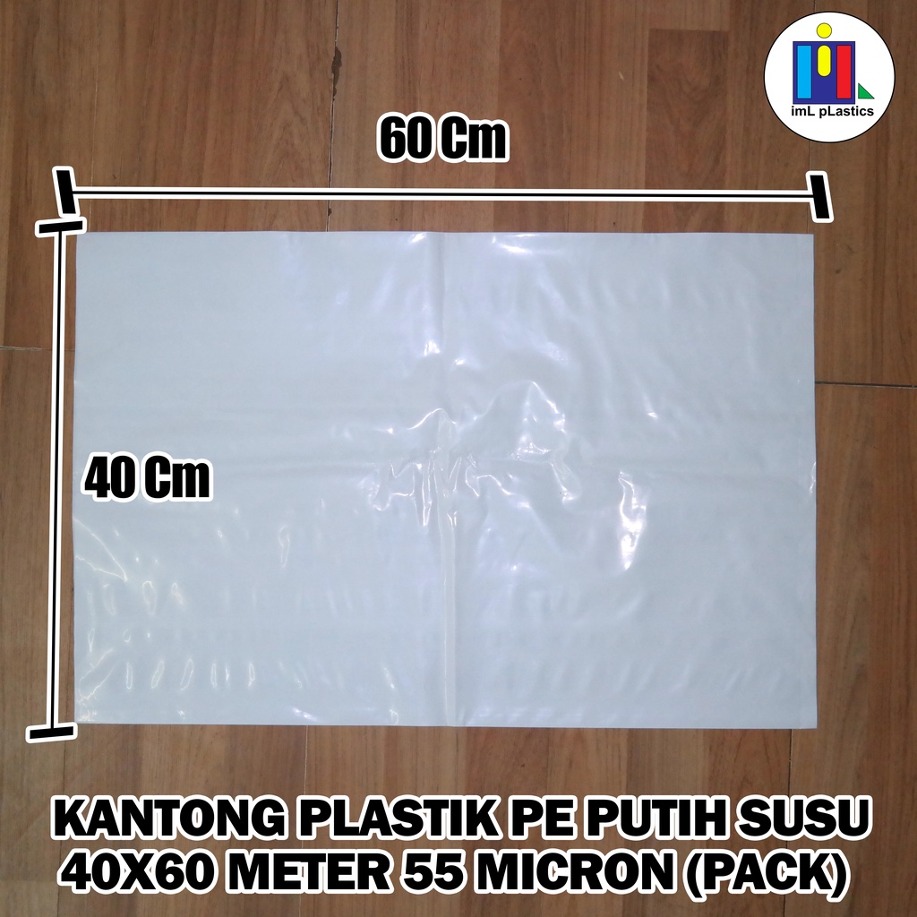 Jual KANTONG PLASTIK PE PUTIH SUSU 40x60 meter 55 micron | Shopee Indonesia