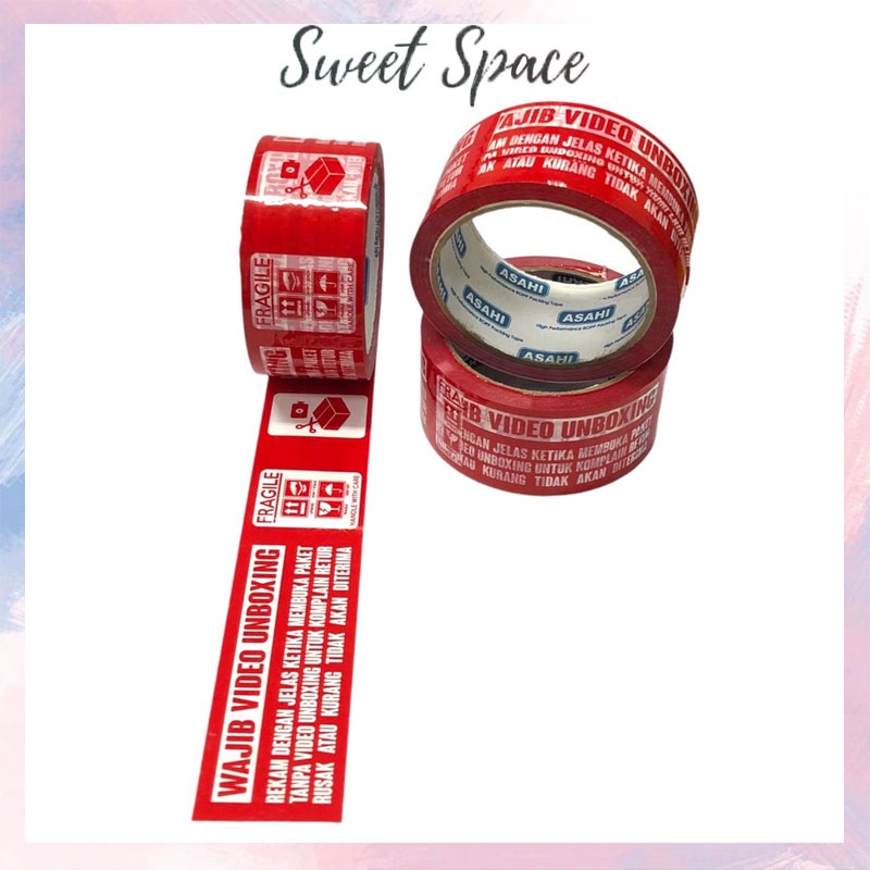 Jual LAKBAN FRAGILE VIDEO UNBOXING 45 MM x 50 METER FULL [SWEETSPACE ...