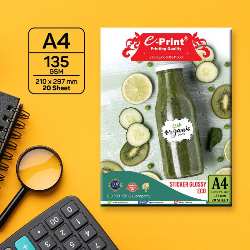 Jual Kertas foto glossy sticker E-PRINT A4 135gsm (20 lembar) | Shopee ...