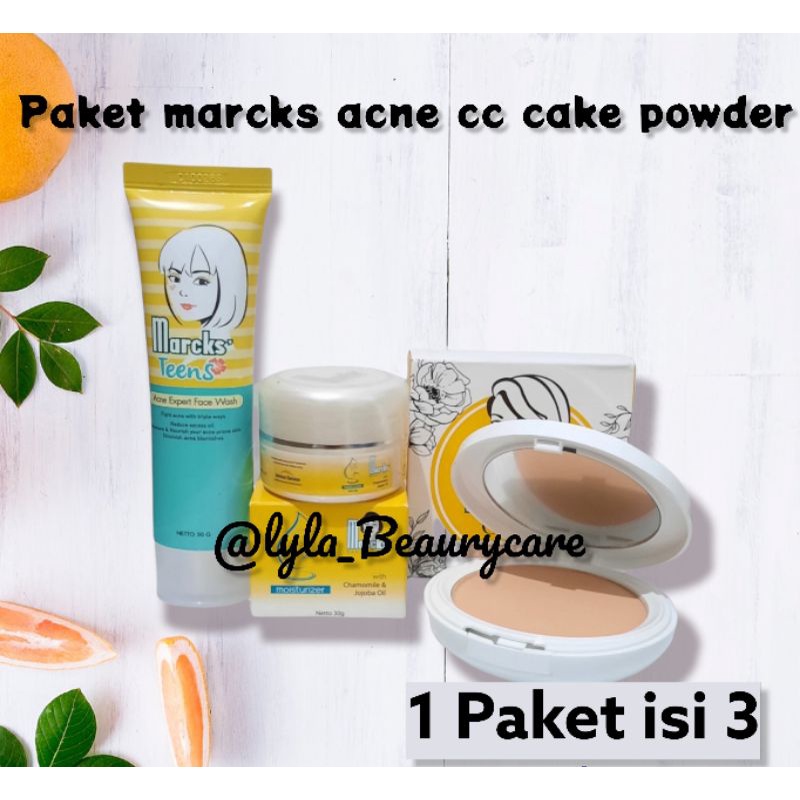 Jual PAKET MARCKS ACNE CC CAKE POWDER ( untuk kulit berminyak ...
