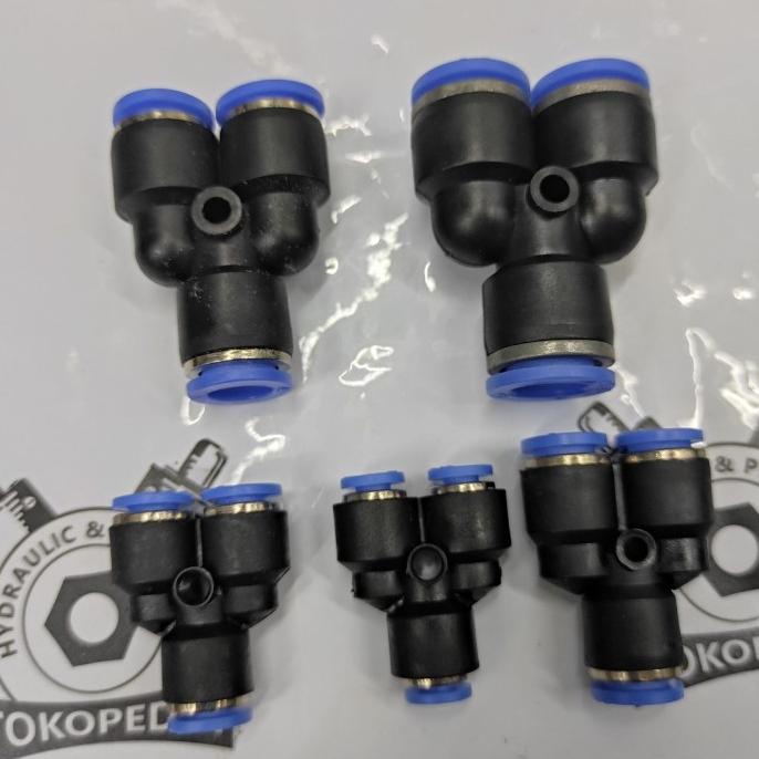 Jual PY-10 Fitting Pneumatic Y Sambungan Selang PU 10mm hydraul11 Diminati Banget | Shopee Indonesia