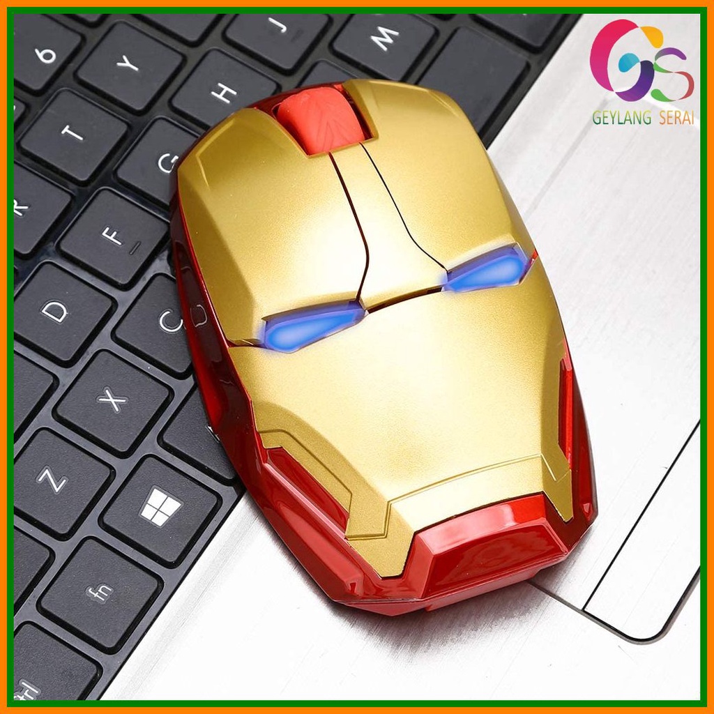 Jual Mouse Gaming Wireless Optical Bentuk Iron Man 2.4Ghz - GFSK-M8 ...