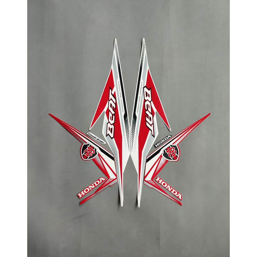 Jual STIKER STRIPING MOTOR NEW HONDA BEAT FI 2019 MERAH PUTIH | Shopee ...