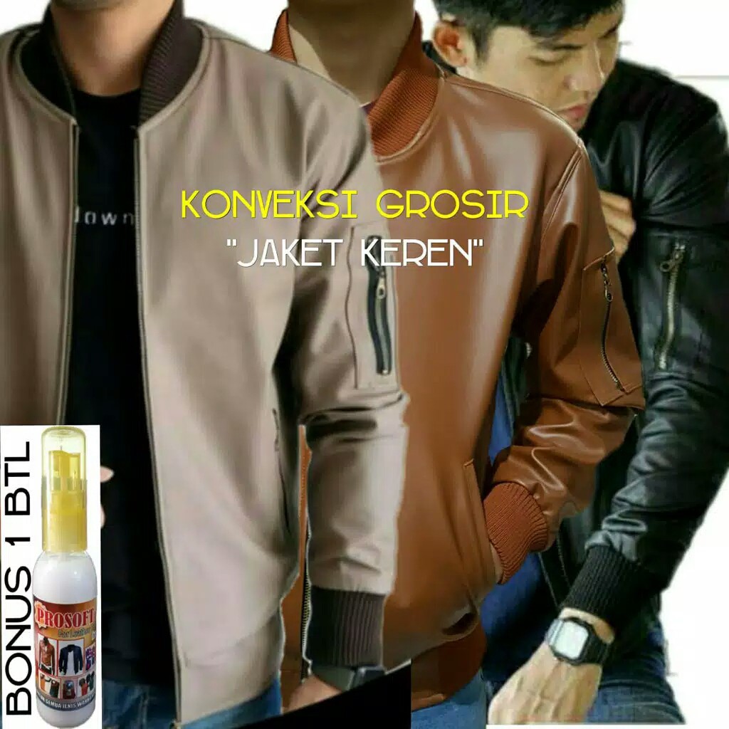 Jual Jaket Bomber Pria Bomber List Yellow XUA Bahan Mayer Abu Maroon ...