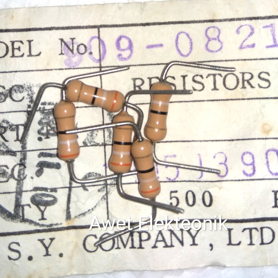Jual resistor 39 ohm 1/2 watt resistor 39r 1/2w resistor 39R 1/2W ...