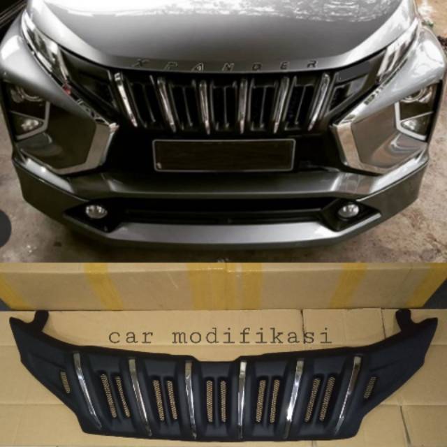Jual Grill Xpander model Apollo Hitam doff Lis Chrome Grill Apollo ...