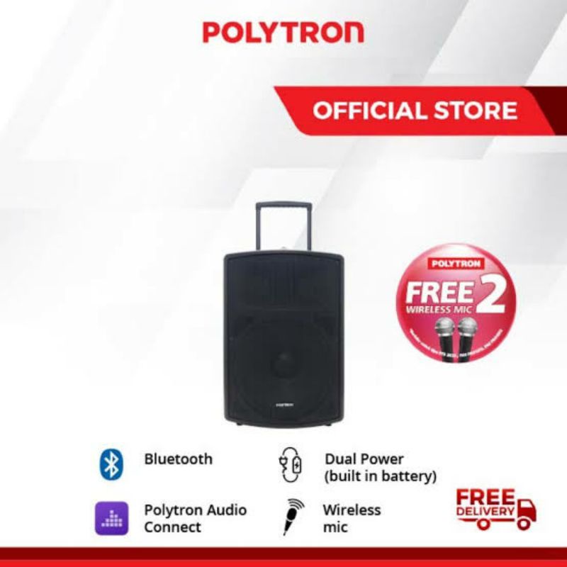 Jual POLYTRON Speaker Portable NEW SERIES - PASPRO12/15F3 - FREE 2 MIC ...