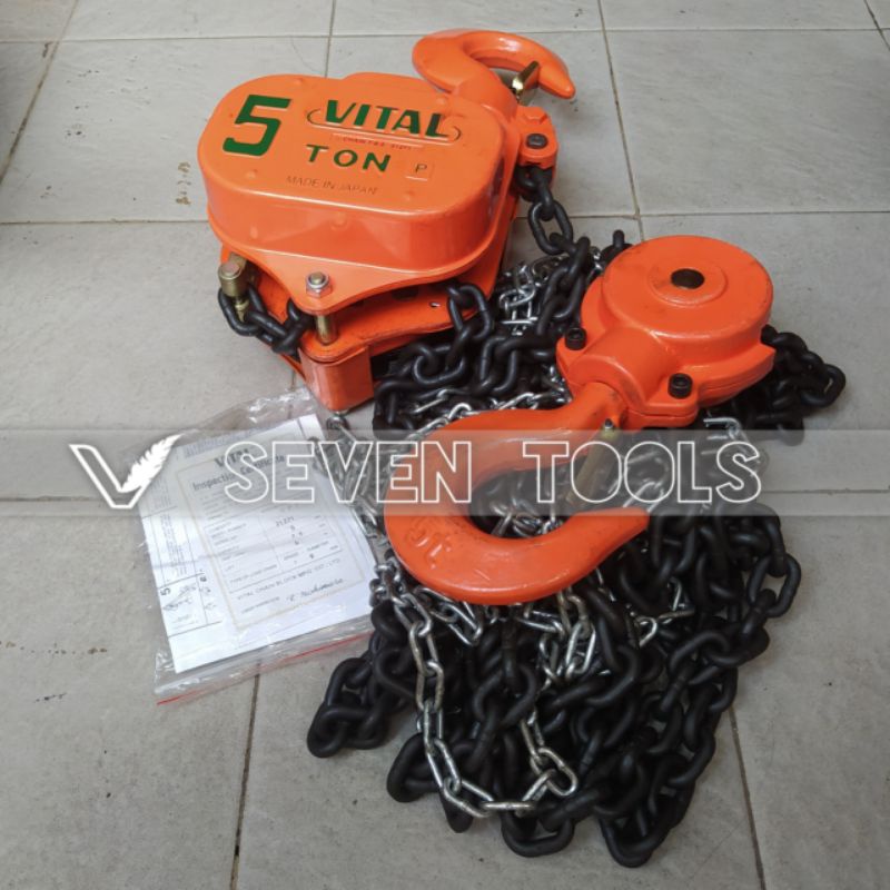 Jual Chain block 5 ton X 3 meter VITAL VP5-50 Takel manual made in ...