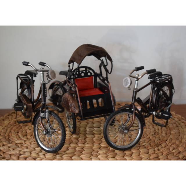 Jual Miniatur sepeda dan becak | Shopee Indonesia