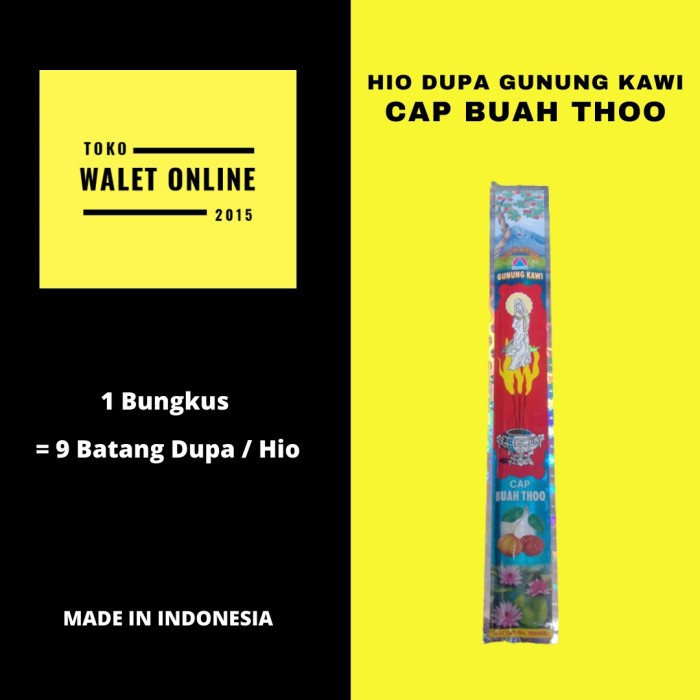 Jual HIO DUPA GUNUNG KAWI CAP BUAH THOO 1 BUNGKUS ISI 9 BATANG AROMA ...
