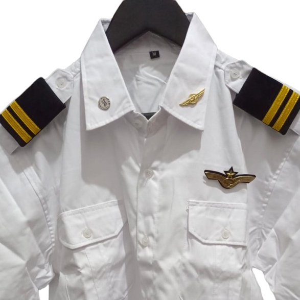 Jual Paket Kemeja pilot PRIA / WANITA PANJANG seragam KOMPLIT pilot ...