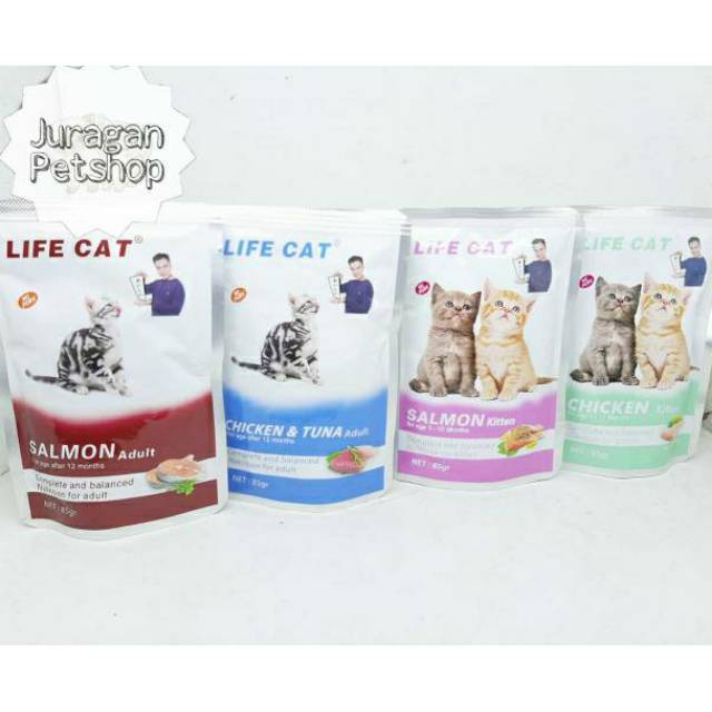 Jual LIFE CAT SACHET 85GR | Makanan Kucing Basah | Life Cat Pouch Baim ...