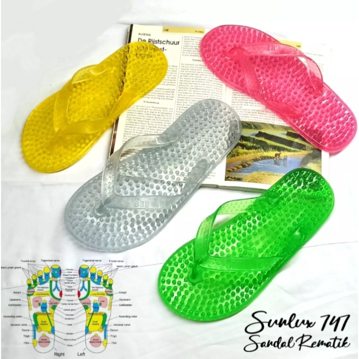 Jual Sandal Karet Kesehatan Refleksi Terapi Rematik Bening Warna ...