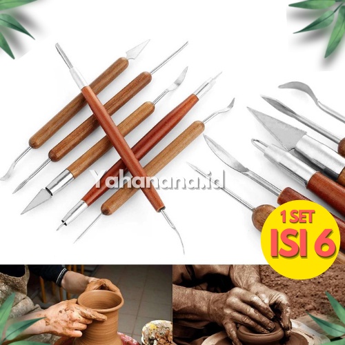 Jual 6pcs/set Alat Ukir POLYMER CLAY / TANAH LIAT / LILIN DIY / AIR DRY ...