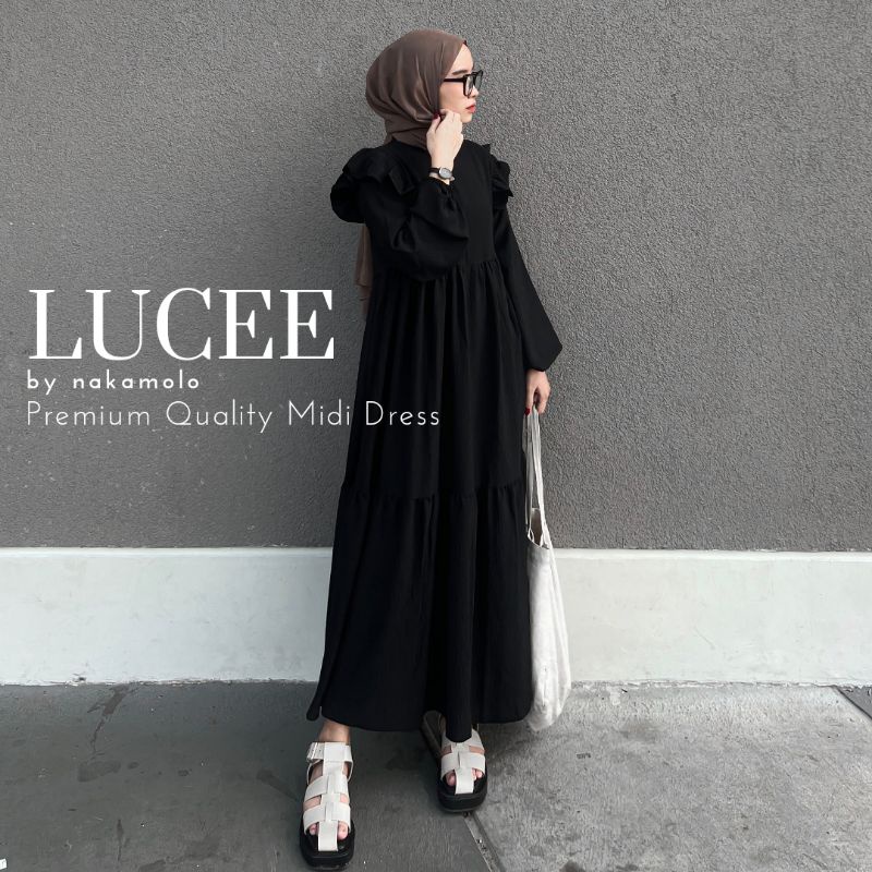 Jual Nakamolo - Lucee Midi Dress Bahan Crinkle CEY Airflow | Ironless ...