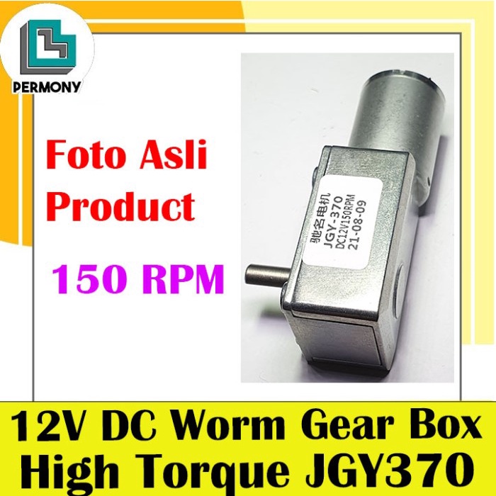 Jual GearBox Motor DC Worm Gear Box High Torque JGY370 - 150Rpm ...