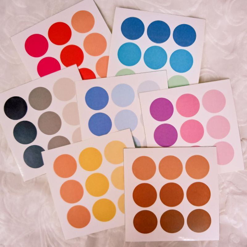 Jual (DSP) STICKER BULAT MINI BELUM DIPOTONG/STICKER BULAT LEMBARAN ...