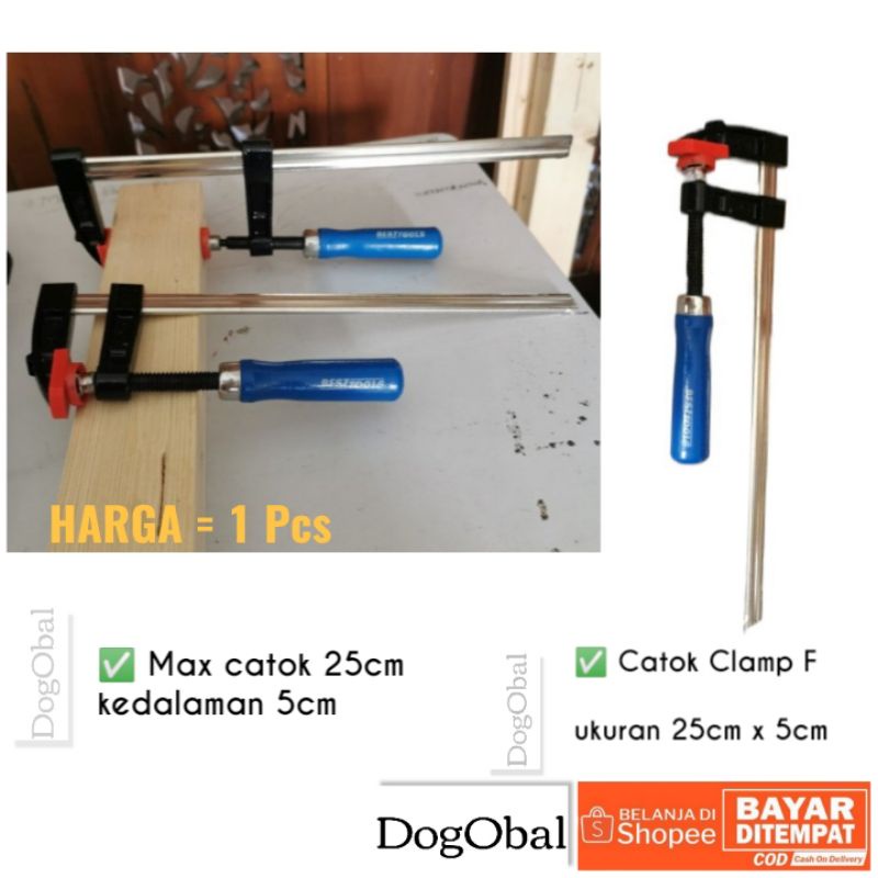 Jual Catok Clamp F 25cm 5cm Klem Catok F kayu panjang 25cm 5cm | Shopee ...