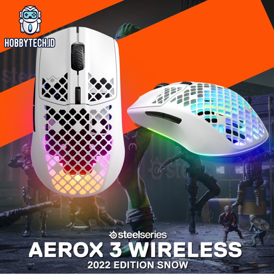 Jual Steelseries Aerox 3 Wireless 2022 edition SNOW 68gr Gaming Mouse ...