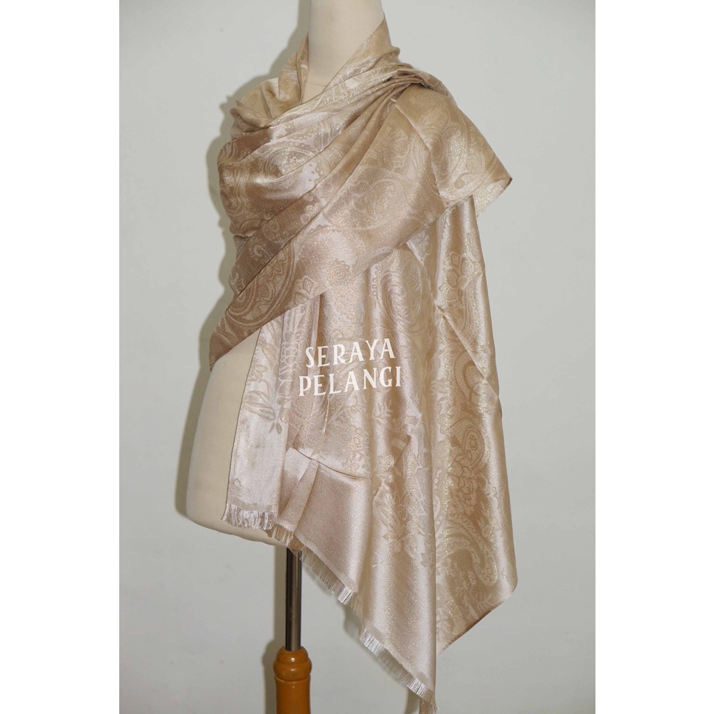 Jual Pashmina Sutra Metalik | Motif Keong/Kembang/Bunga | Selendang | Scarf | Syal | Shawl ...