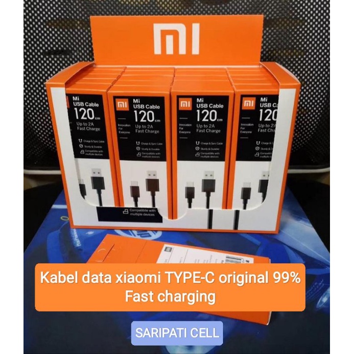 Jual Kabel data xiaomi TYPE C original 99% Fast charging ( KOTAK PANJANG) | Shopee Indonesia