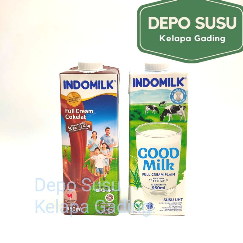 Jual indomilk Susu UHT 950ml Full Cream Plain | Indo Milk | Shopee Indonesia