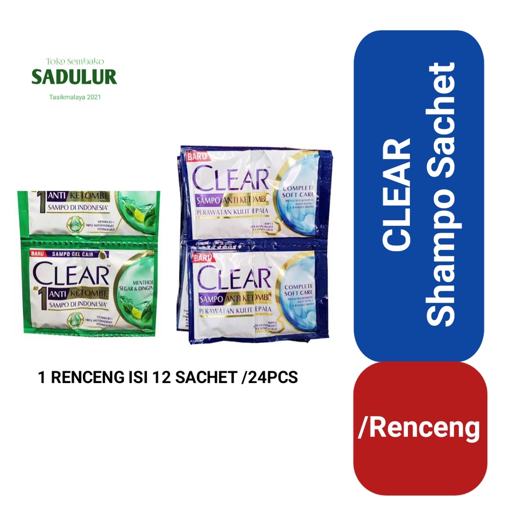 Jual Clear Shampo Sachet 1 Renceng Isi 24 Sachet | Shopee Indonesia