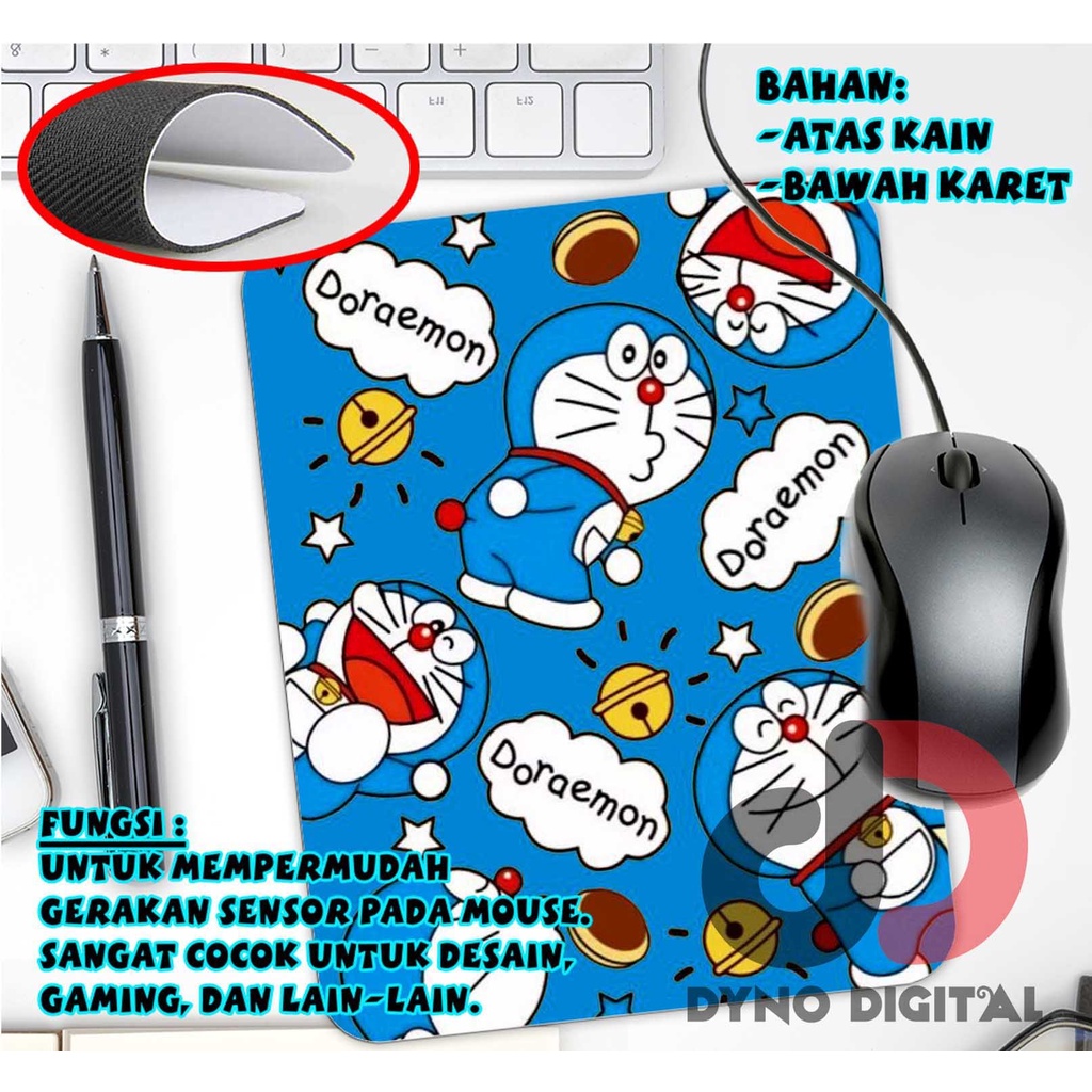 Jual Mouse pad Custom Doraemon Lucu Kartun DR002 Game Gaming MousePad ...