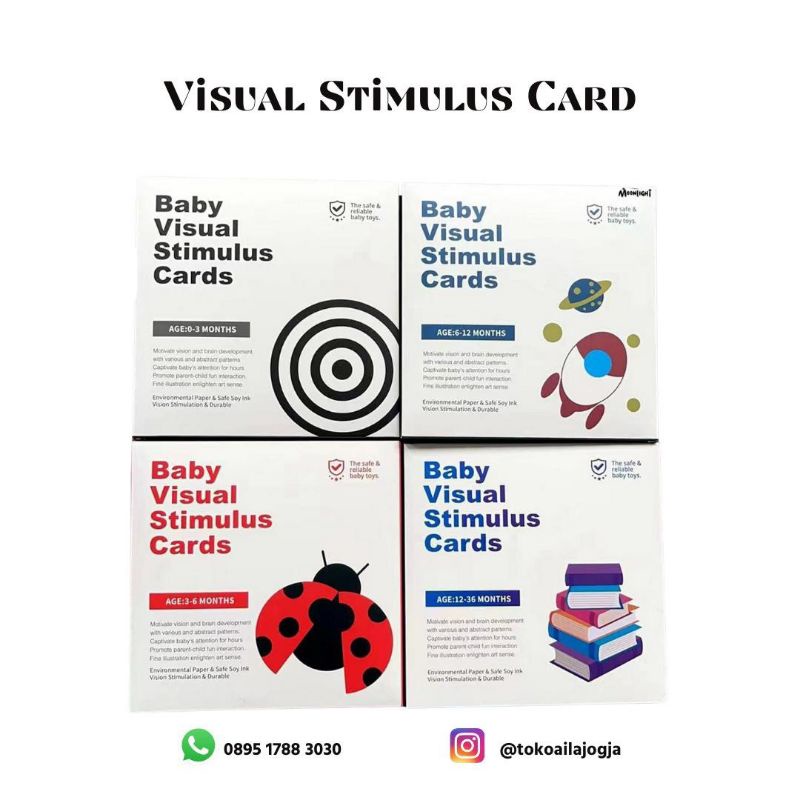 Jual Montessori Kartu Bayi Pintar Stimulasi Visual 0-12 Bulan Flashcard ...