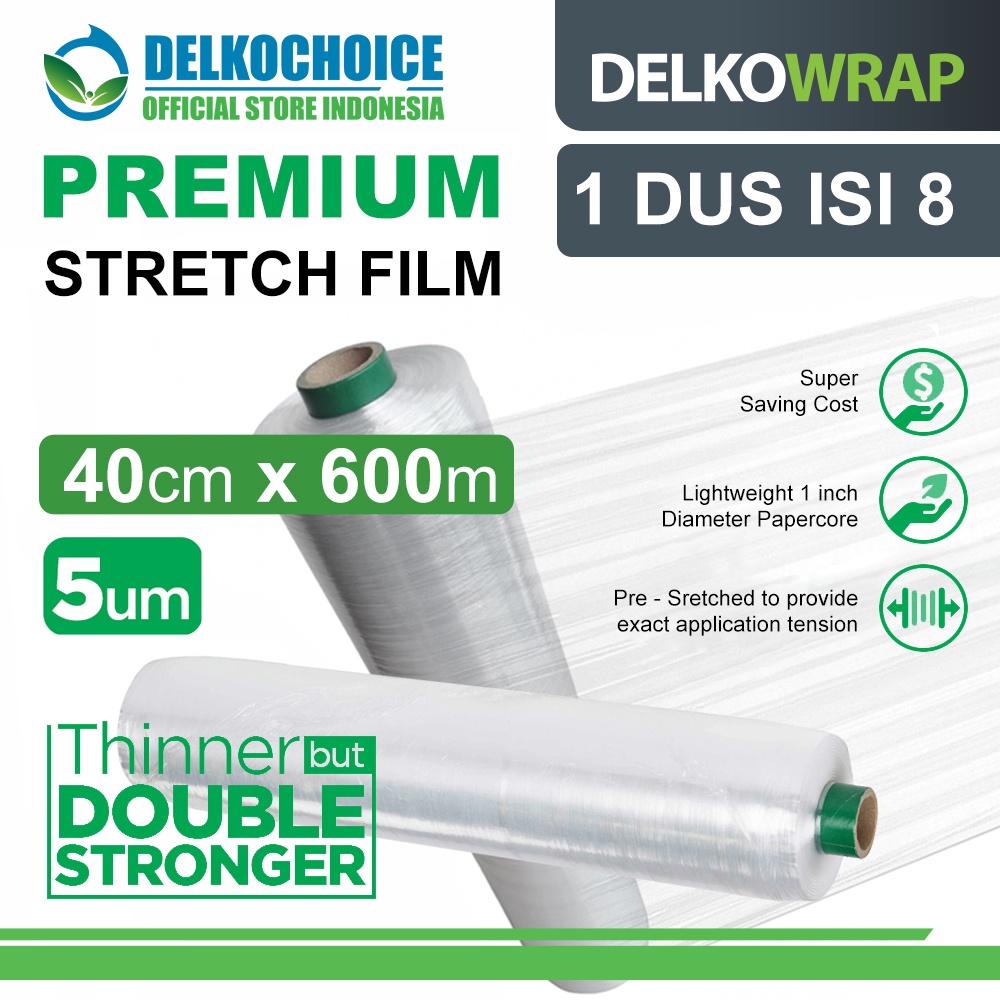 Jual Stretch Film BOLT 40x600m Plastik Wrapping Wraping DUS DELKOWRAP ...