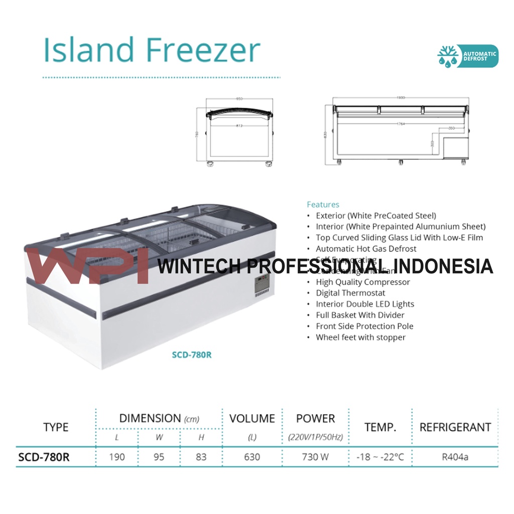 Jual Gea SCD-780R Island Freezer / Sliding Curve Glass Freezer ...