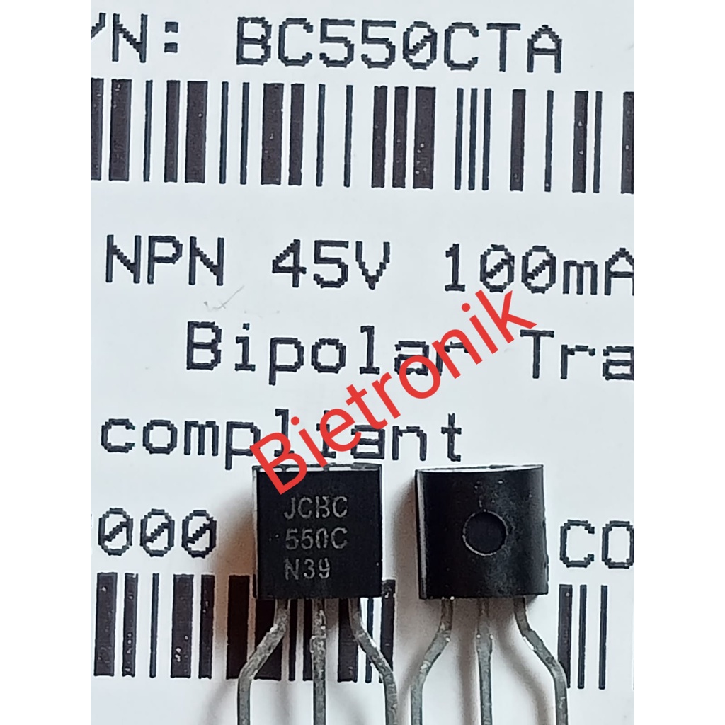 Jual BC550 BC550C BC550CTA Transistor NPN ORIGINAL ON SEMI | Shopee ...