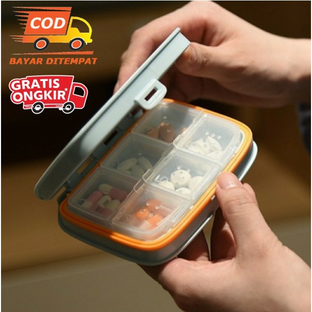 Jual Tempat penyimpanan obat kotak obat kotak vitamin Premium 6 sekat ...