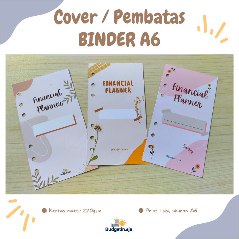 Jual COVER PEMBATAS BINDER A6 SINKING FUND, BUDGETING | Shopee Indonesia