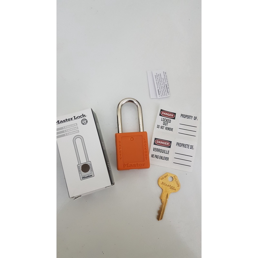 Jual Gembok Safety Loto Padlock Master Lock Masterlock 410RJ Orange ...