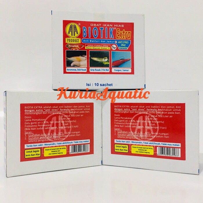 Jual BIOTIK EXTRA Obat ikan hias / Koi 6 Sachet / Box @ 5gr | Shopee ...