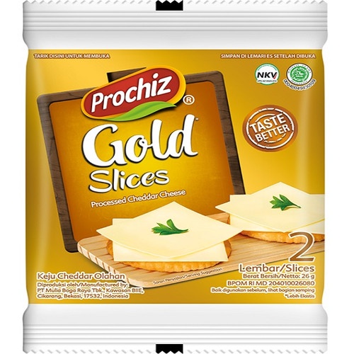 Jual Prochiz Gold Slices 2 Lembar - keju slice isi 2's X 8 Pcs | Shopee ...