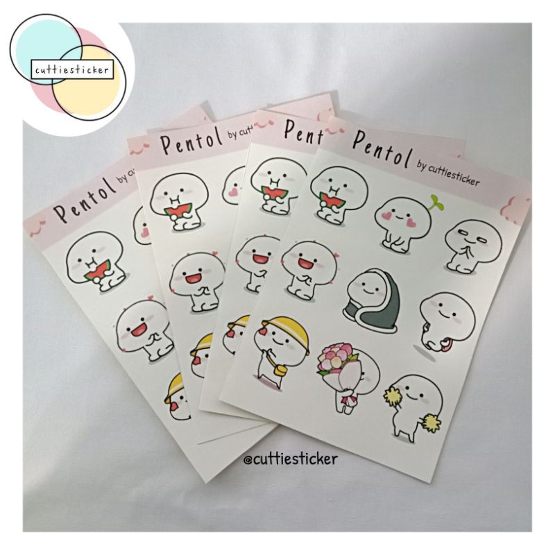 Jual Sticker Sheet Pentol Lucu | Sticker Kiss Cut | Sticker Cute ...