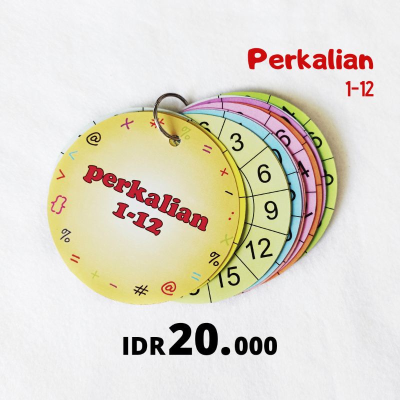 Jual FLASHCARD PERKALIAN / MAINAN EDUKASI / TABEL PERKALIAN / TABEL ...