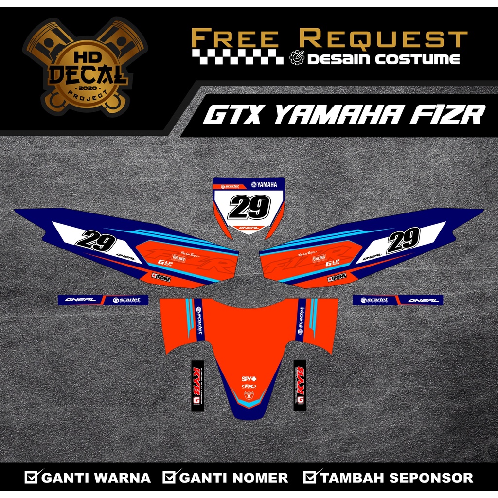 Jual DECAL GTX YAMAHA F1ZR FREE REQUES DESAIN,NOMOR,WARNA,SEPONSOR,DLL ...