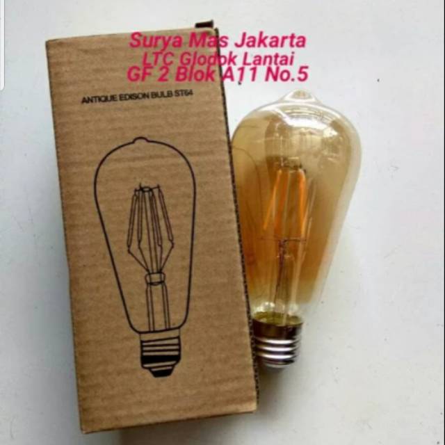 Jual Lampu Led Filamen atau Filament Led Bulb 4w atau 4 w atau 4 watt ...
