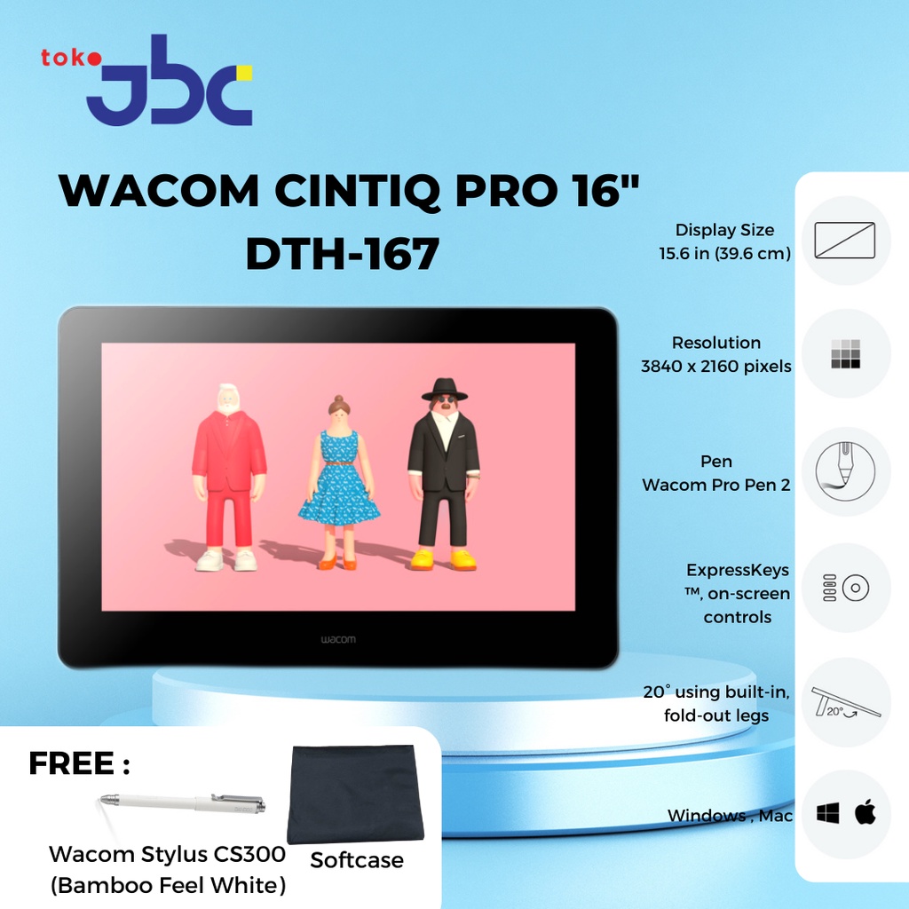 Jual WACOM Cintiq Pro 16 Inch DTH-167 Creative Pen Display | Shopee ...